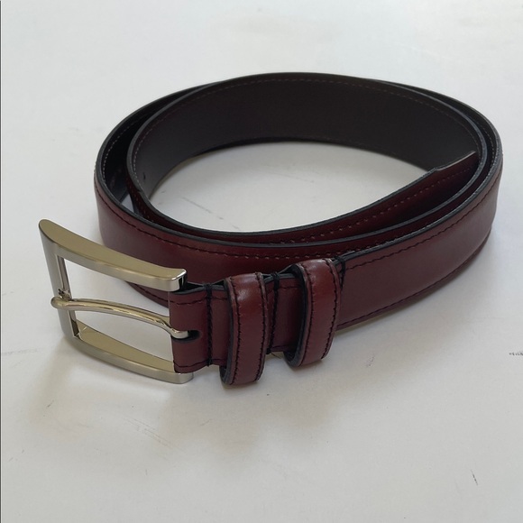 Allen Edmonds | Accessories | Allen Edmonds Burgundy Leather Belt With ...